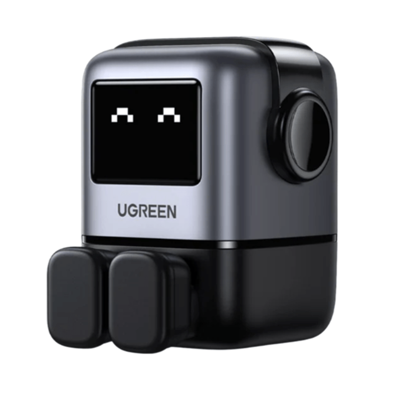 UGREEN Uno Robot 65W 3‑Port GaN Fast Charger UK Grey